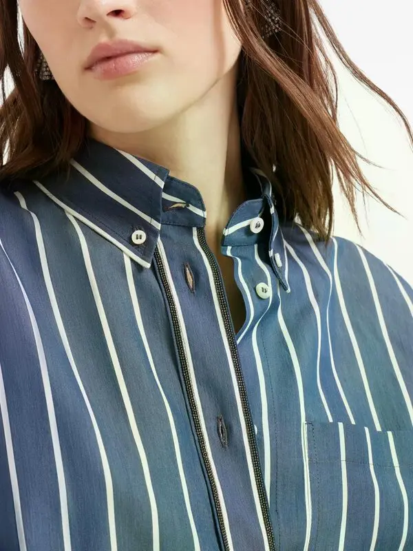 Brunello Cucinelli Striped Poplin Shirt