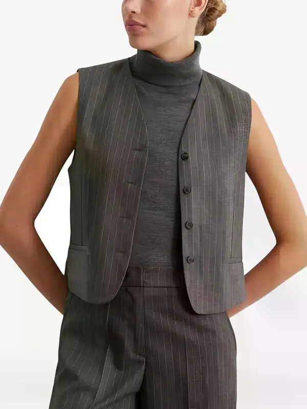 Marc O'polo Pinstripe Sleeveless Waistcoat