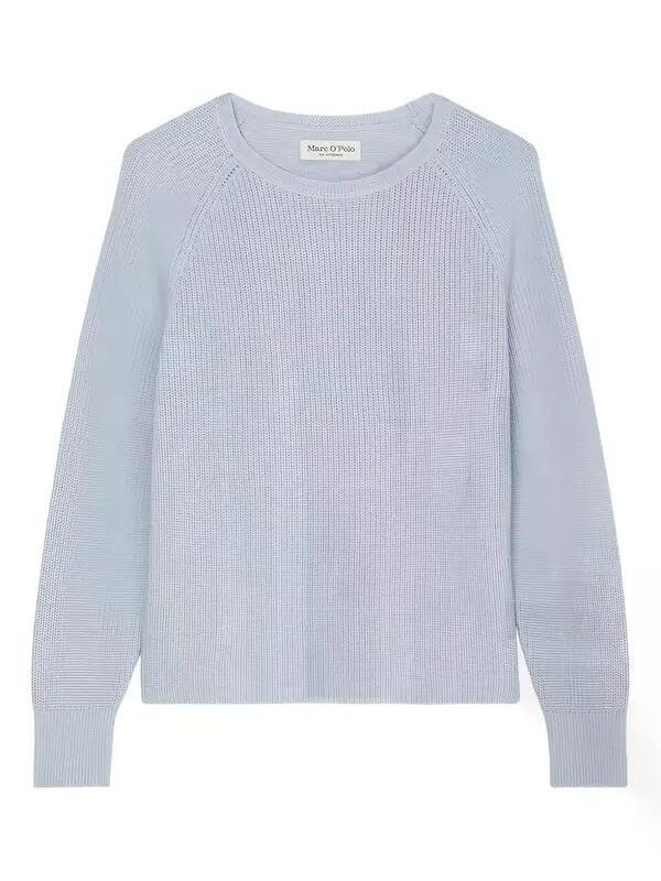 Marc O'polo Ribbed-knit Round-neck Sweater - Blue