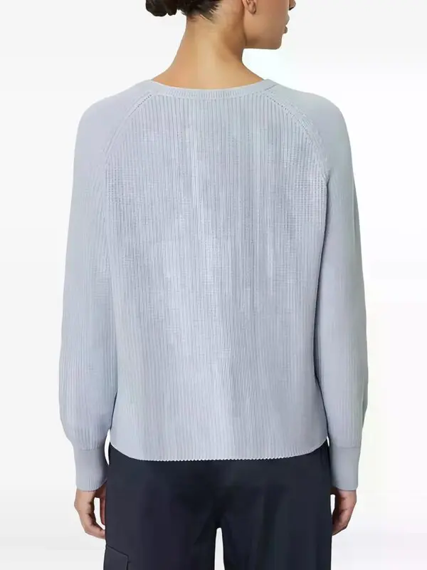 Marc O'polo Ribbed-knit Round-neck Sweater - Blue
