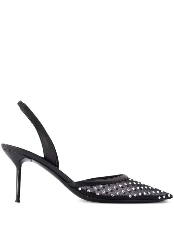 Paris Texas Crystal-embellished Slingback Pumps - Black
