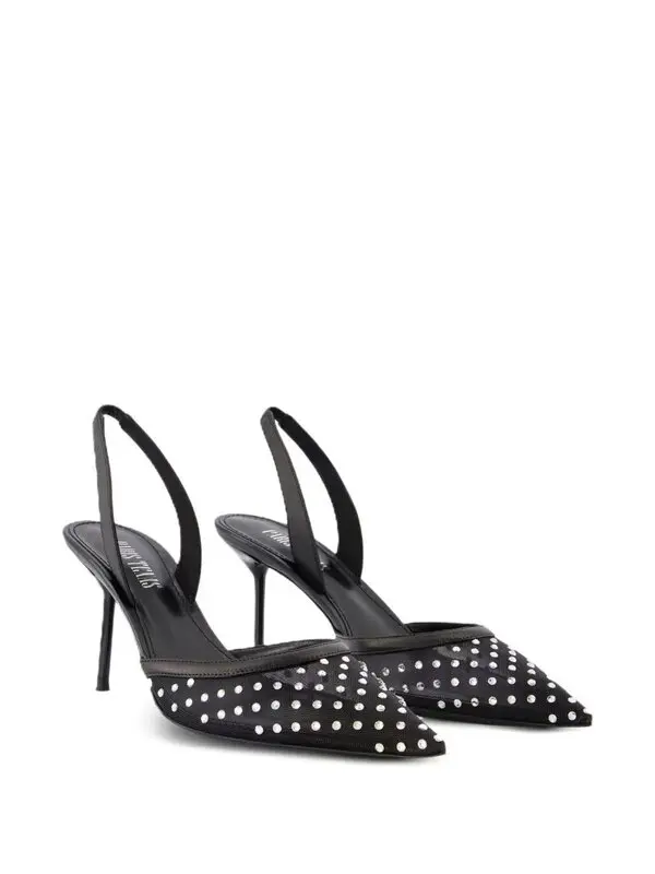 Paris Texas Crystal-embellished Slingback Pumps - Black