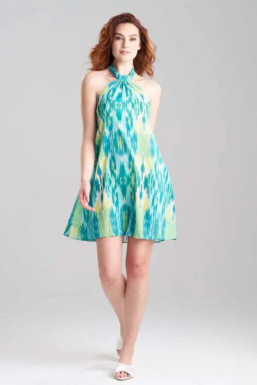 Natori Ibiza Halter Mini Dress - Blue