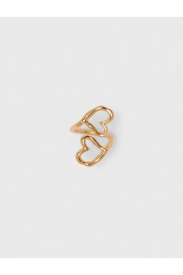 Maje Double Heart Ring - Gold