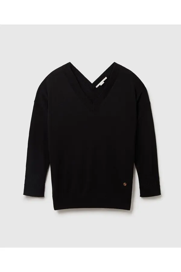 Stella McCartney V-neck Long-sleeved Sweater - Black