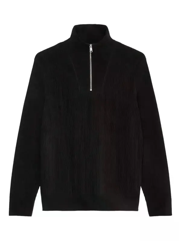 Marc O'polo Ribbed Quarter-zip Sweater - Black