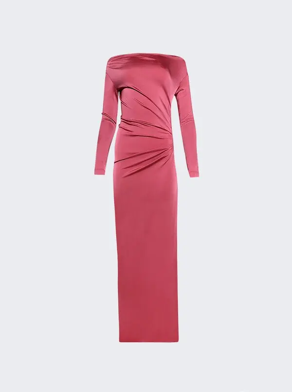 Victoria Beckham Off-shoulder Draped Gown - Pink