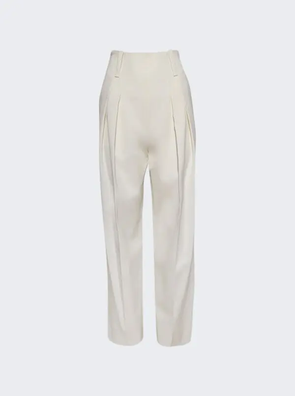 Victoria Beckham High Waist Cinch Trousers - White
