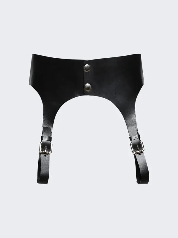 ANGELICA MONTINI Leather Harness Belt - Black