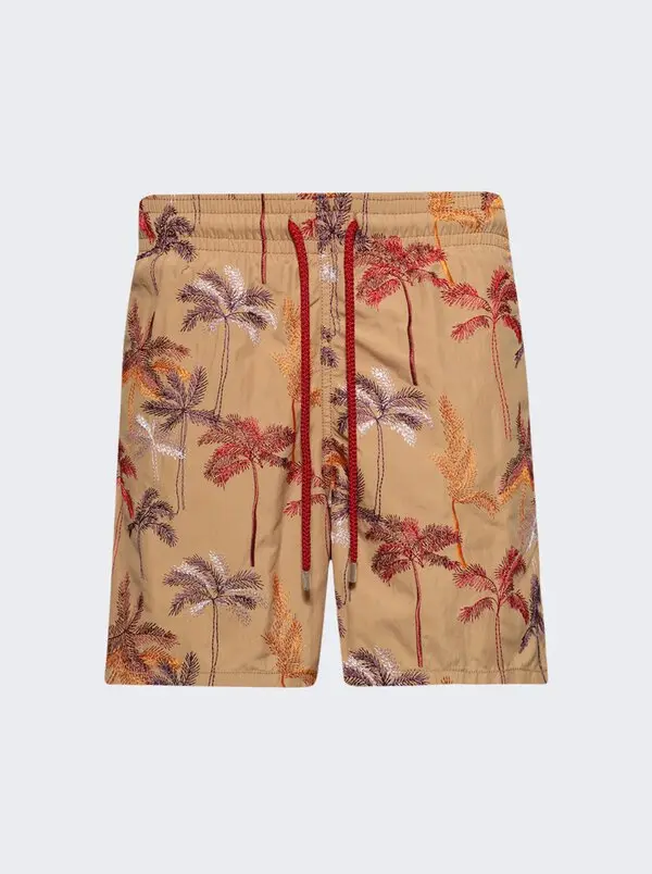 Vilebrequin Embroidered Palm Swim Trunks - Orange