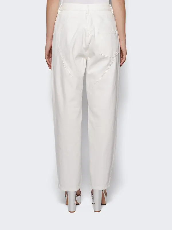 AREA Crystal Slit Straight Leg Jeans