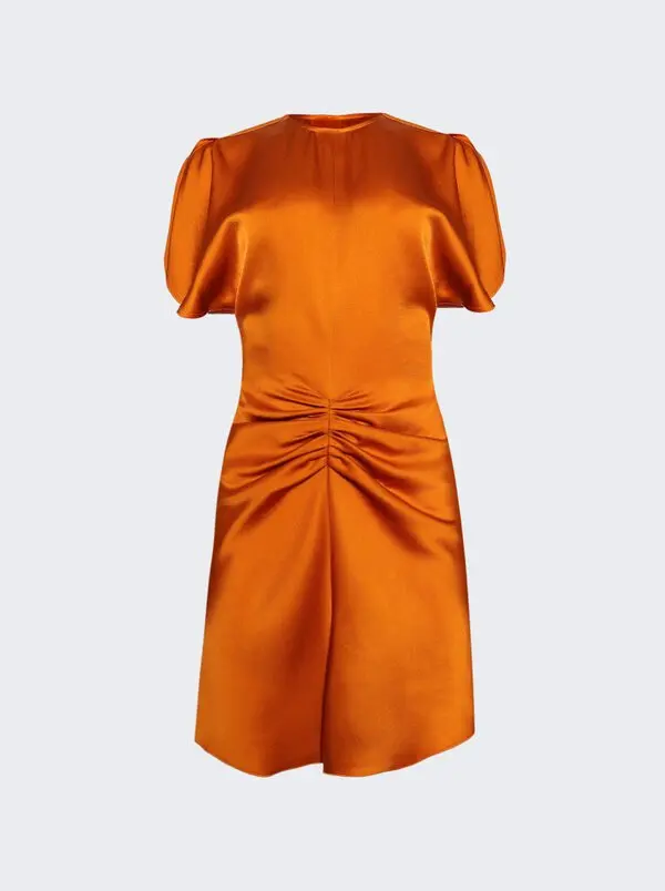 Victoria Beckham Gathered Waist Mini Dress - Orange