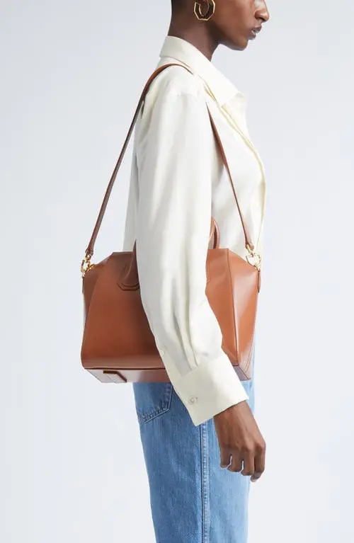 Givenchy Small Antigona Leather Satchel - Caramel Brown