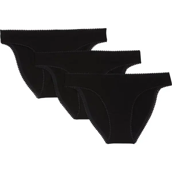 ON GOSSAMER 3-pack Mesh Hip Bikinis - Black