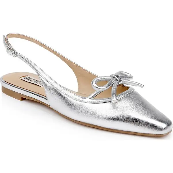 Badgley Mischka Genesis Slingback Flat - Silver Leather