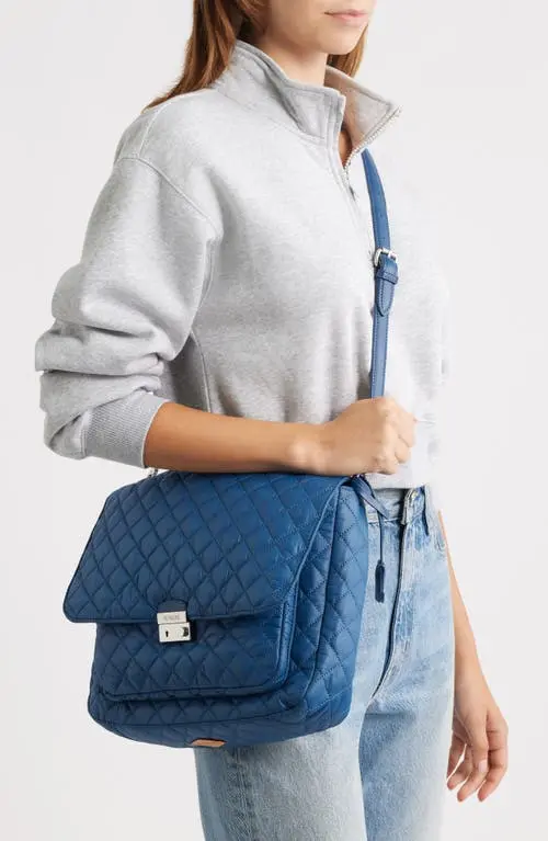 Mz Wallace Crosby Quilted Nylon Crossbody Bag - French Blue