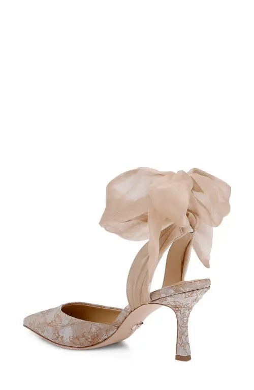 Badgley Mischka Blaze Ii Ankle Tie Pointed Toe Pump - Tan