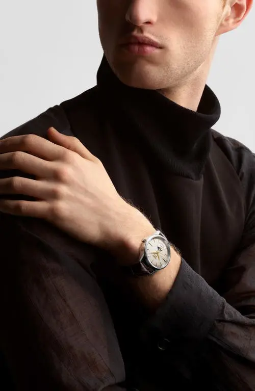 LONGINES Flagship Heritage Moonphase Automatic Strap Watch - Beige