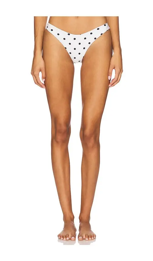 L'academie By Marianna Cherie Bikini Bottom - Cream & Black Dot