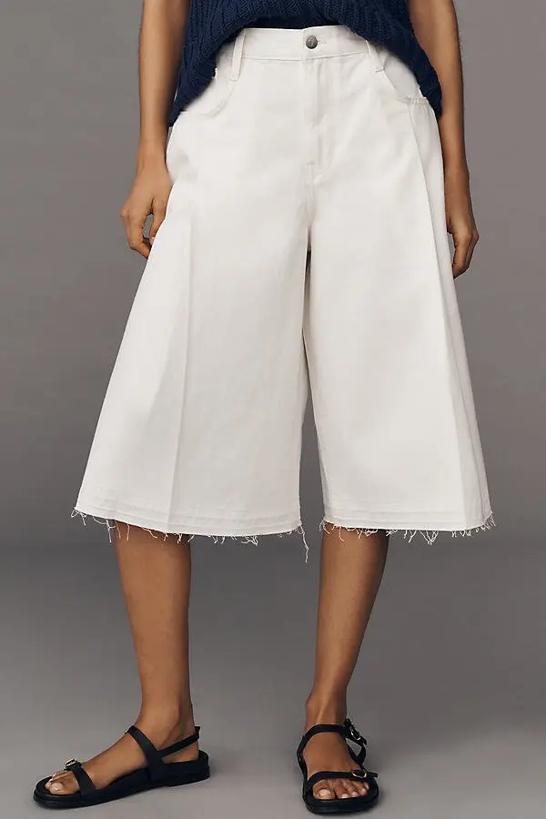 PILCRO Pleated High-rise Culotte Jeans