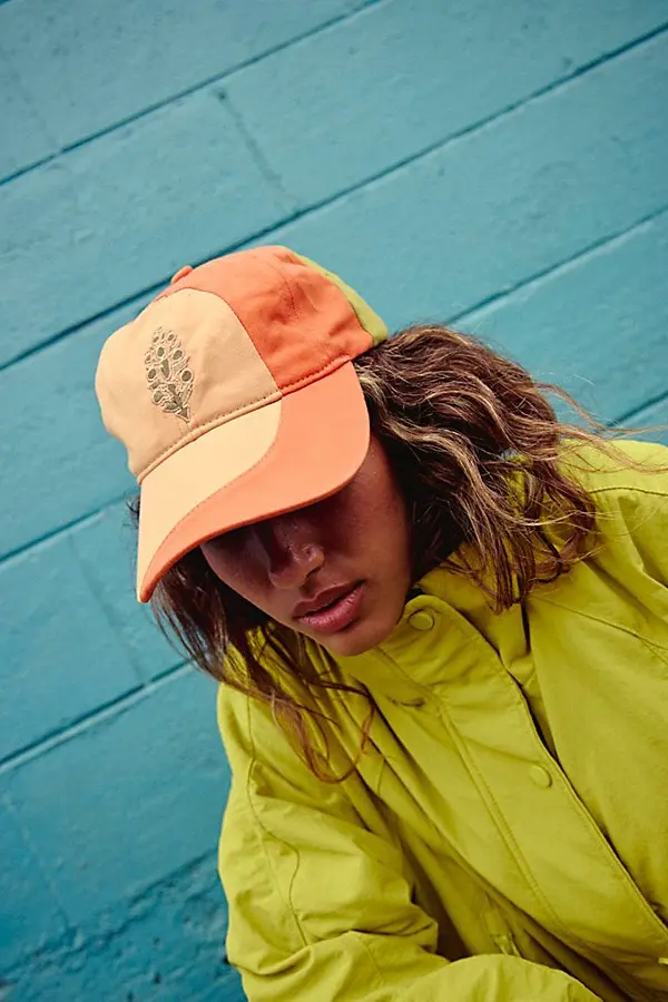 Free People Rule The Court Baseball Cap - Tangerine Combo