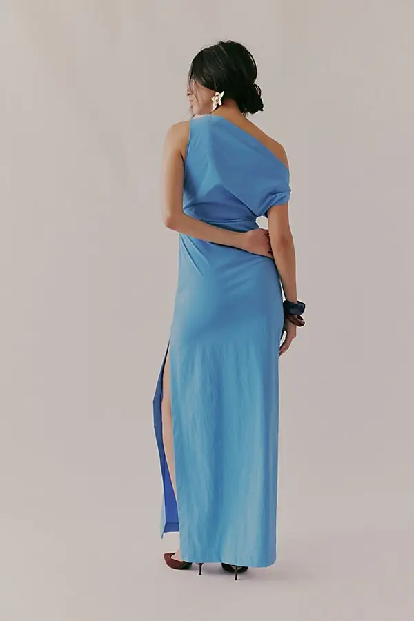 navy blue dress for baby girl Bec and Bridge Frederic Asymmetrical Midi Dress Blue Size 8 main image 0