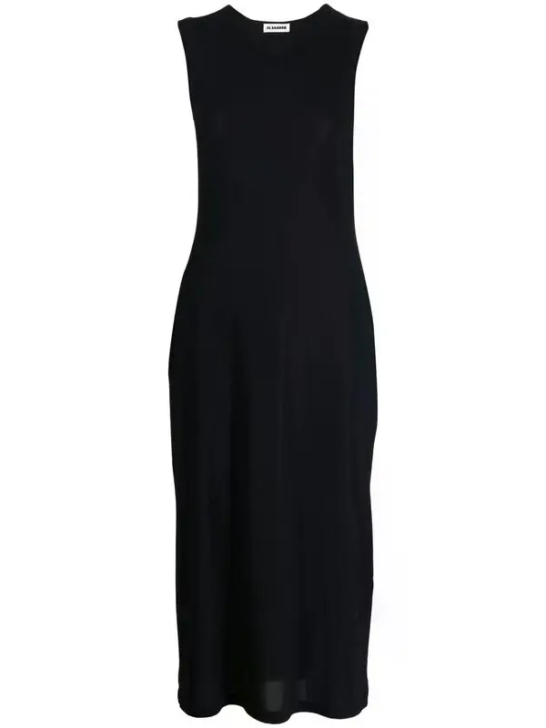 JIL SANDER Round Neck Sleeveless Maxi Dress