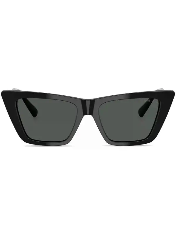 JIMMY CHOO Logo-print Cat-eye Sunglasses - Black
