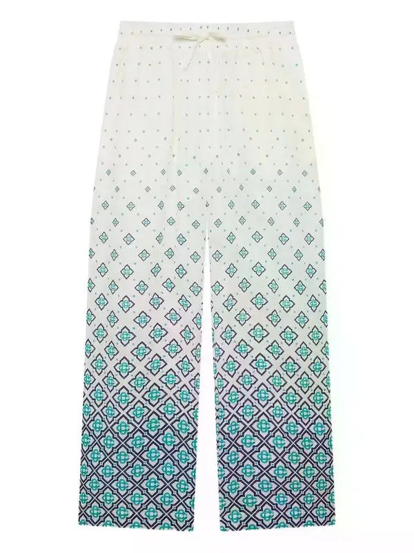 Casablanca Jacquard Gradient Silk Trousers - Neutrals