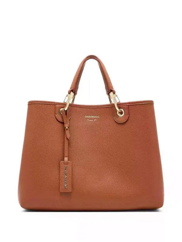 Emporio Armani Leather Tote Bag - Brown