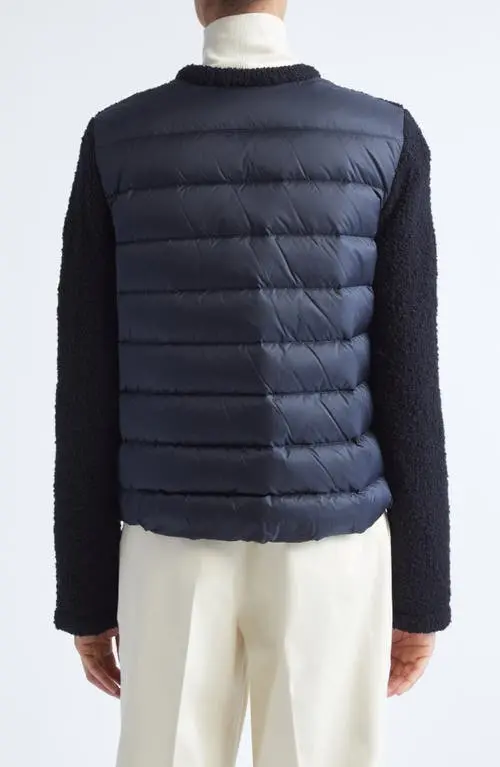 Moncler Bouclé Knit & Down Cardigan