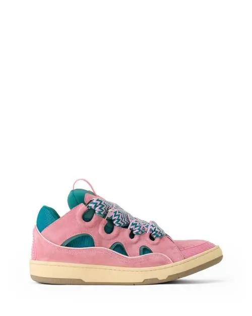 LANVIN Curb Leather Sneakers - Pink