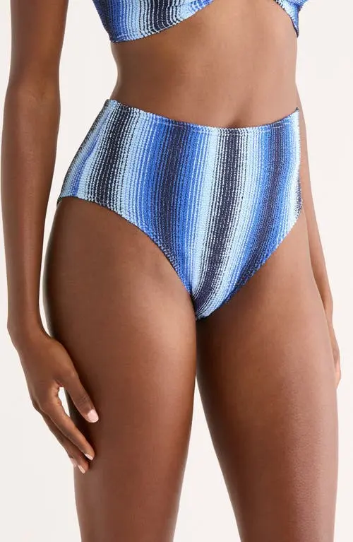 LEMLEM Stripe High Leg Bikini Bottoms