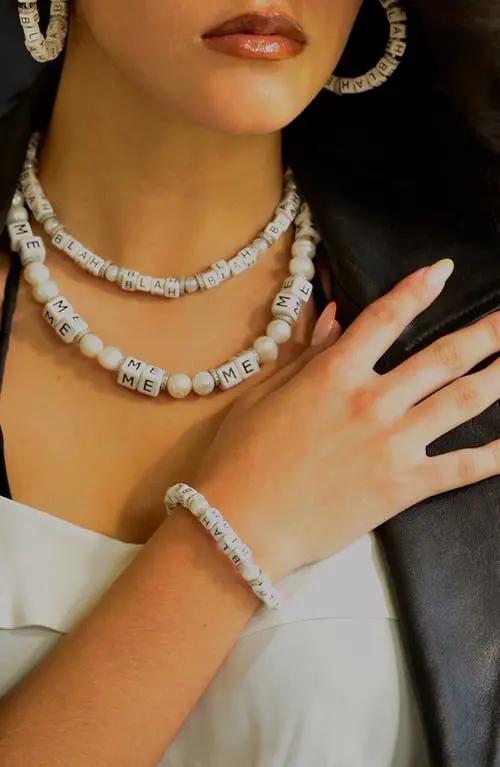 VENESSA ARIZAGA Freshwater Pearl And Ceramic Charm Bracelet
