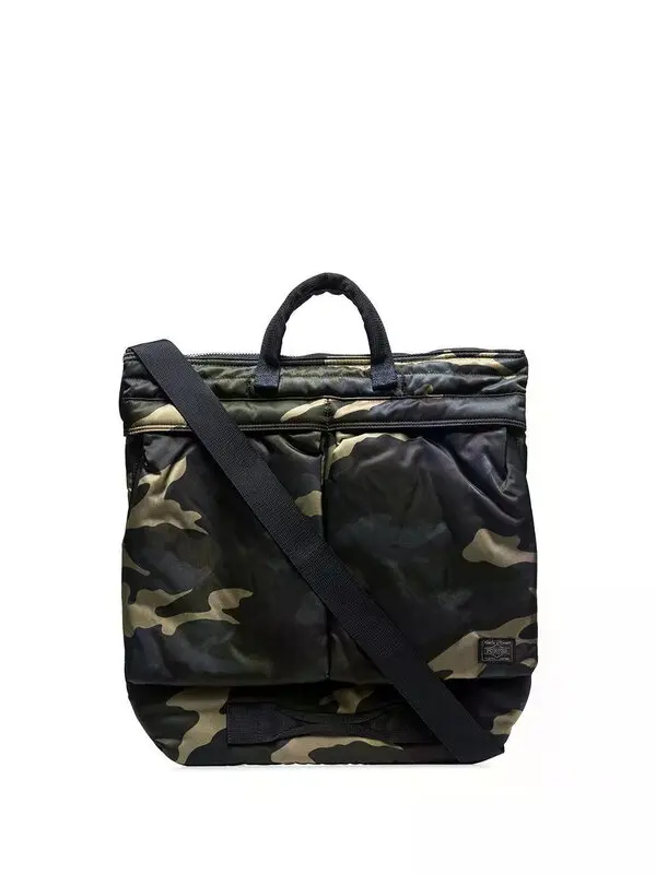 PORTER-YOSHIDA & CO Camouflage Print Helmet Tote Bag - Green
