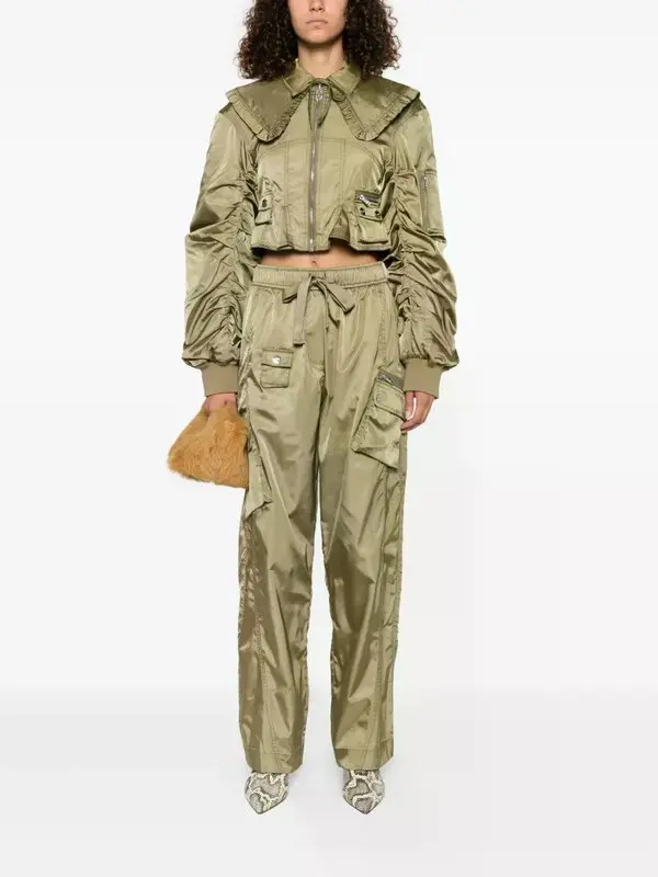 GANNI Duchess Bomber Jacket - Green