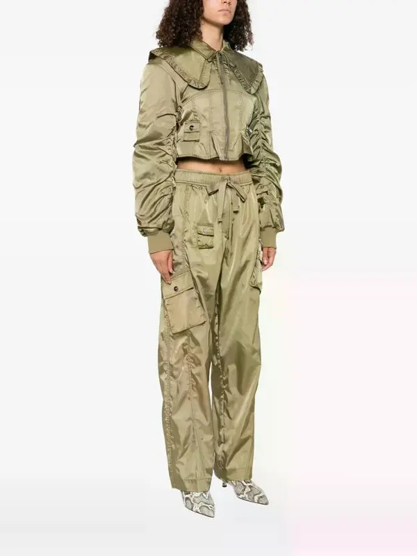 GANNI Duchess Bomber Jacket - Green