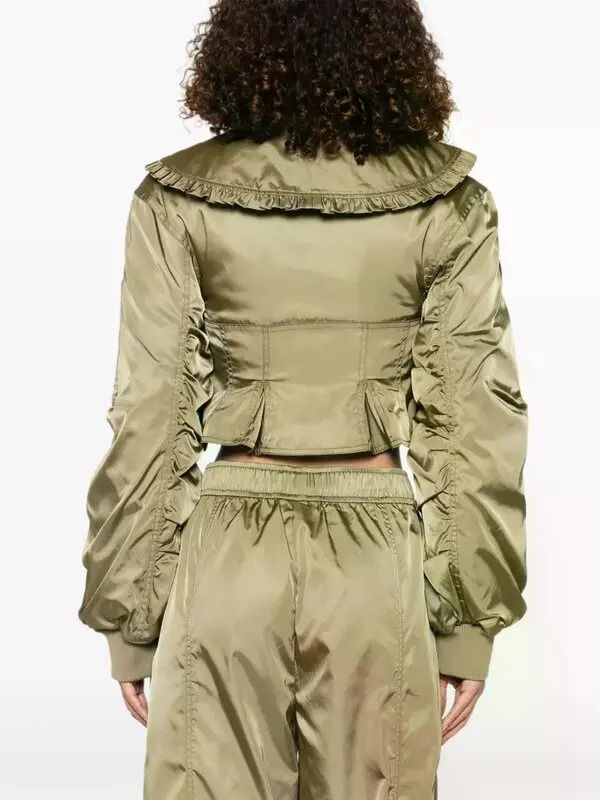 GANNI Duchess Bomber Jacket - Green