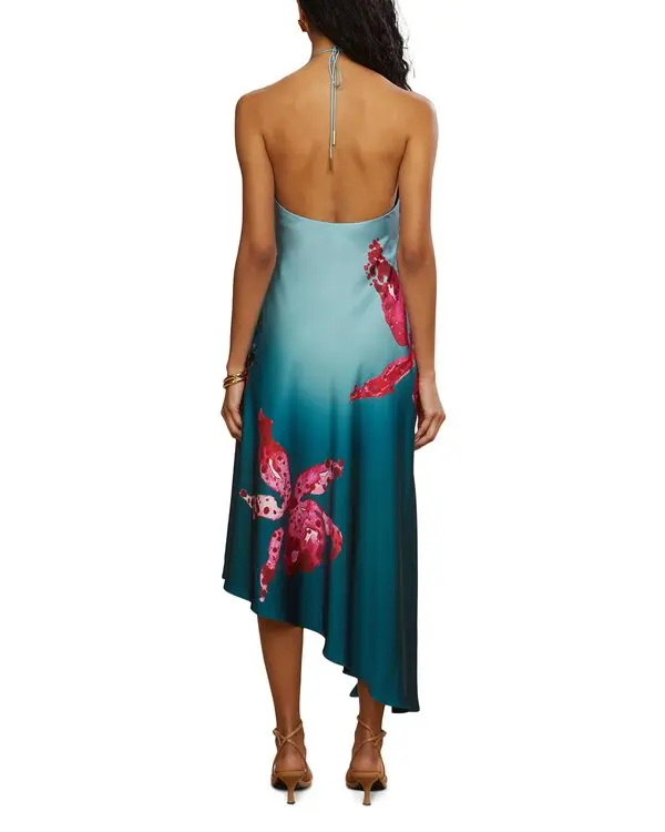 AMUR Alohi Placed Print Dress - Blue Speck