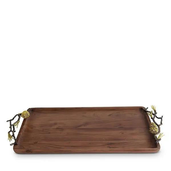 Michael Aram Pine Cone Medium Wood Tray - Brown