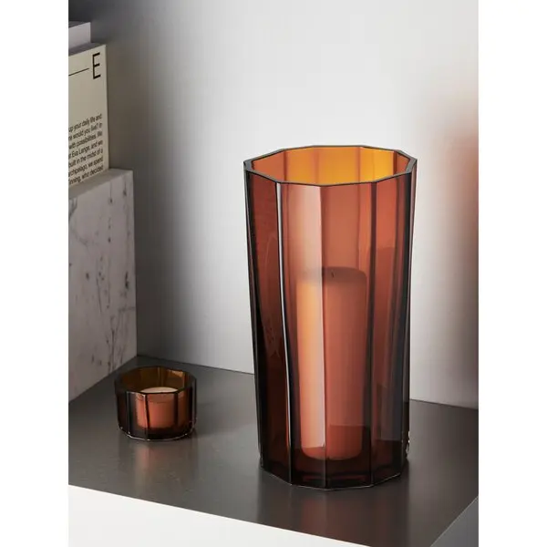 ORREFORS Reed Hurricane Lamp Candle Holder