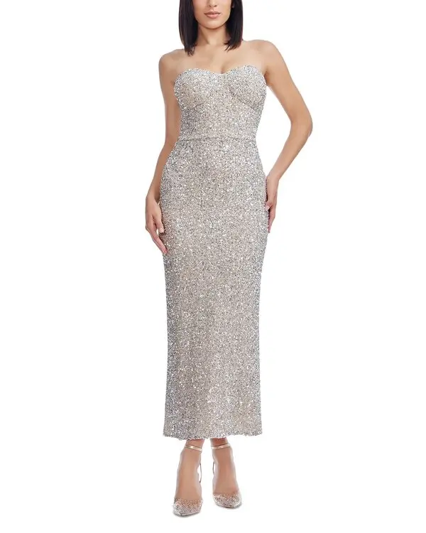 Dress The Population Vada Embellished Midi Dress - Opal