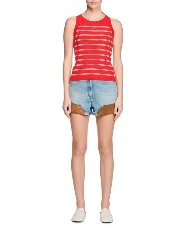 Sandro Rib Knit Vest Top