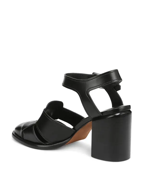 Vince Lyra Leather Sandals - Black