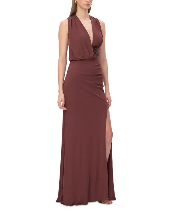 Herve Leger Lucille Gown - Coffee