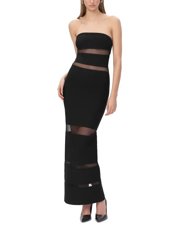 Herve Leger Vera Strapless Knit Gown - Black