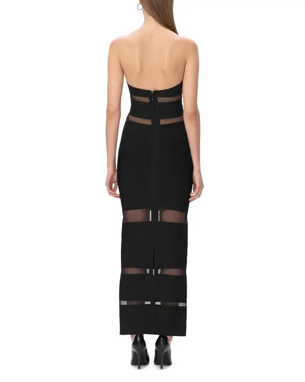 Herve Leger Vera Strapless Knit Gown - Black
