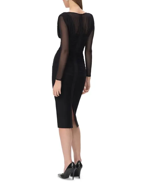 long sleeve velvet mini dress Long Sleeve Velvet Sequin Mini Dress Black/Silver / MEDIUM main image 0