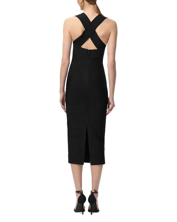 black bandage midi dress Camille Off-Shoulder Bandage Midi Dress, Black / XL