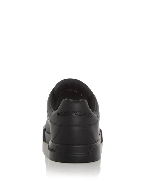 Dolce & Gabbana Calfskin Leather Lace Up Sneakers - Black